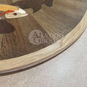 Wood Floor Medallion "three Koi" - Wood Floor Inlay - Japanese Fish Koi ...