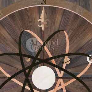 Wood Floor Medallion "solar Family" - Compass Rose Inlay - Wood Floor ...