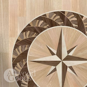 Palmera Wood Floor Compass Rose Inlay Wood Floor Inlay Compass ...