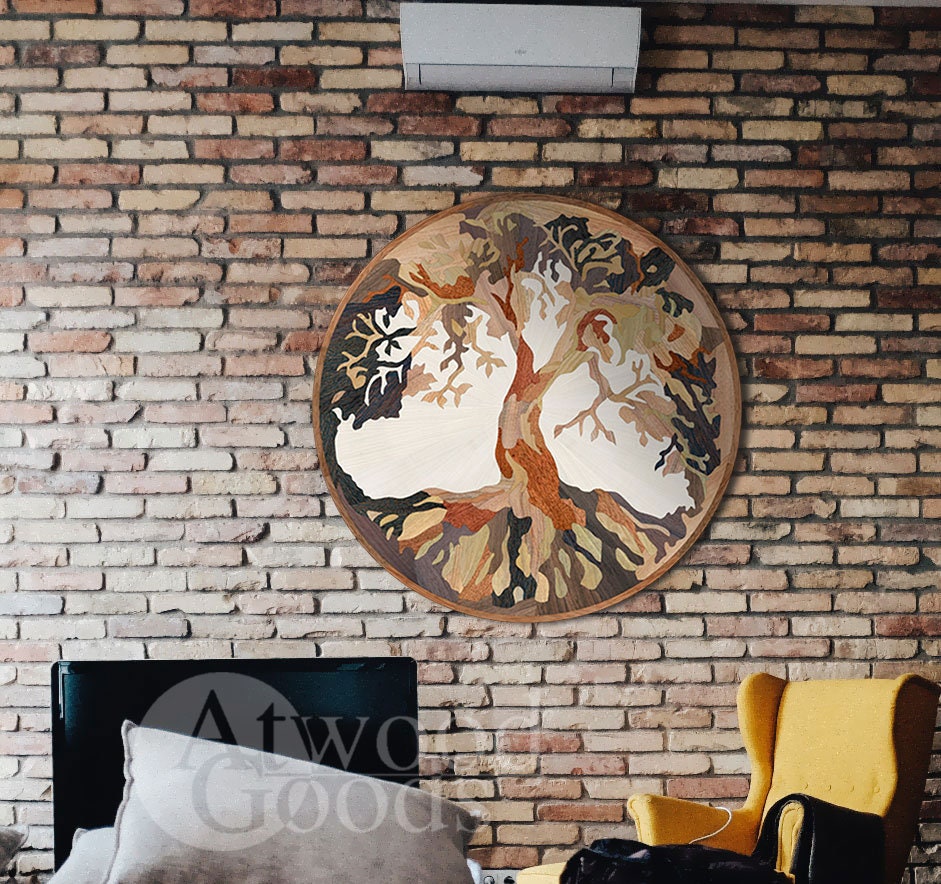 Wood Floor Medallion tree of Life for Parquet Flooring. Natural ...