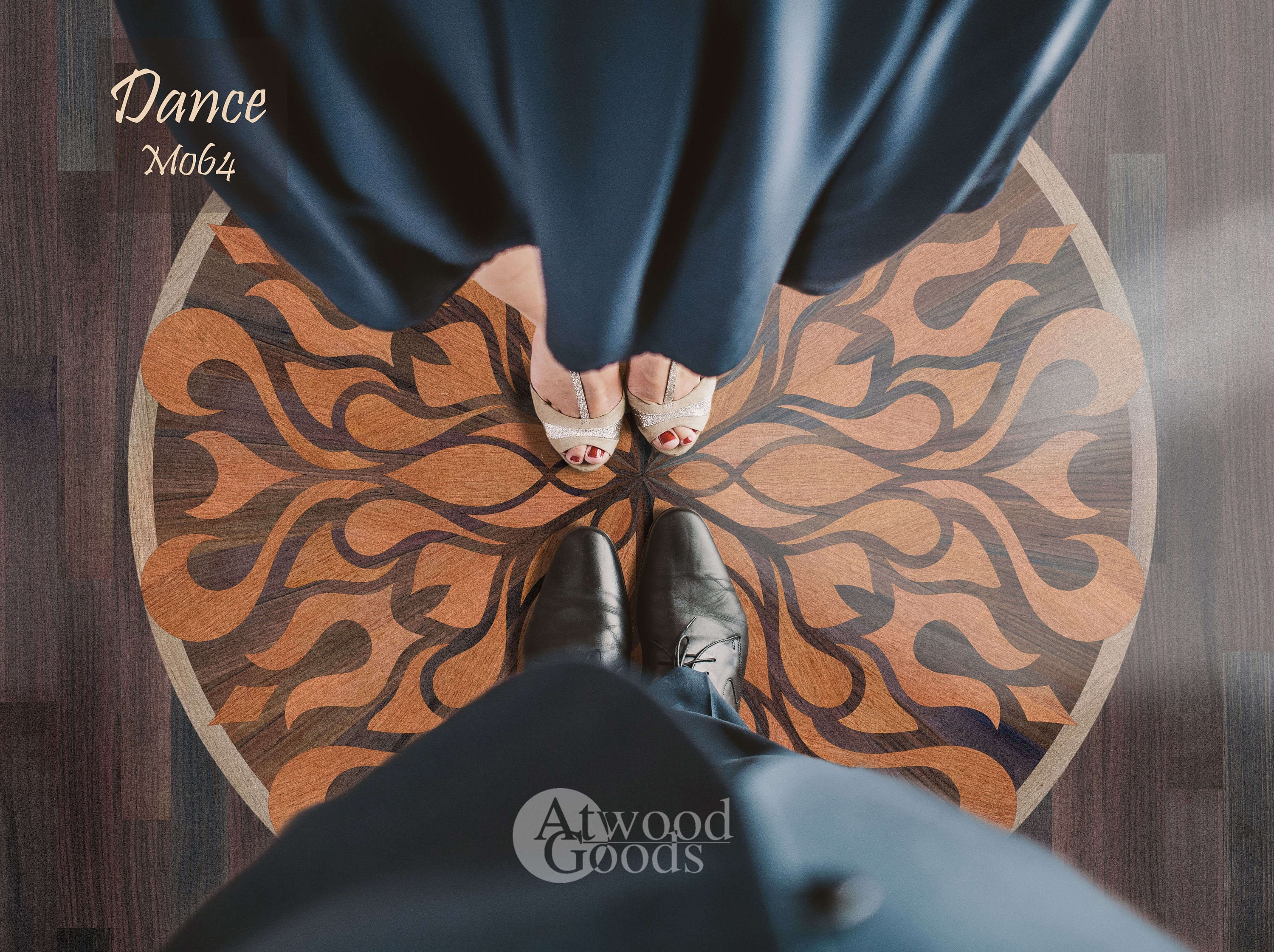 Wood Floor Medallion dance Wood Floor Inlay Atwood - Etsy