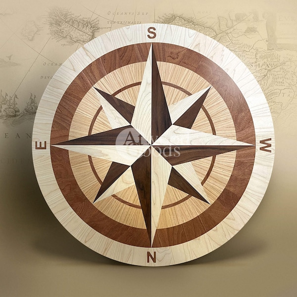 Compass Rose Inlay - Etsy