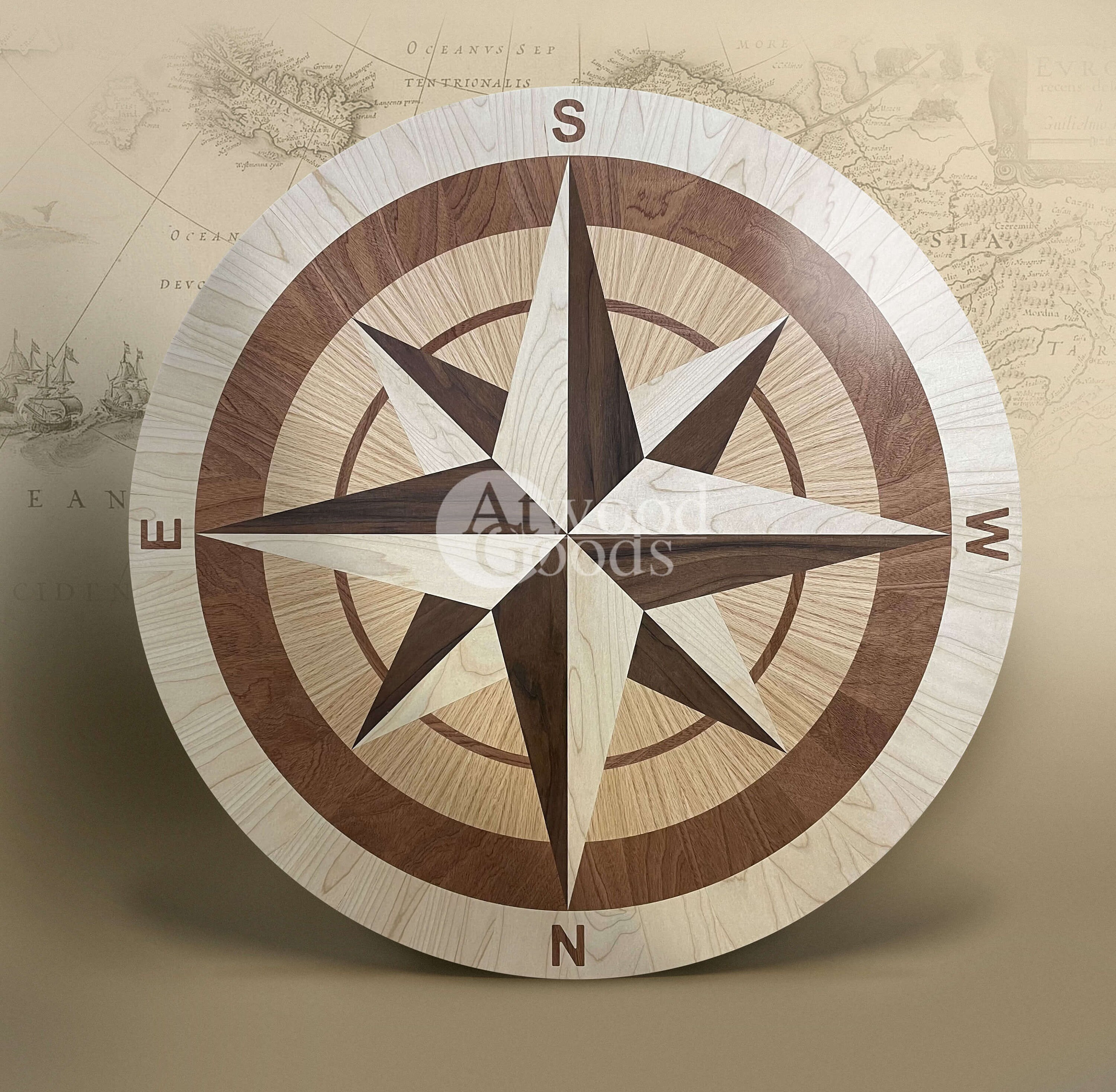 Wood Floor Medallion bay Compass Rose Inlay Wooden Floor Medallion ...