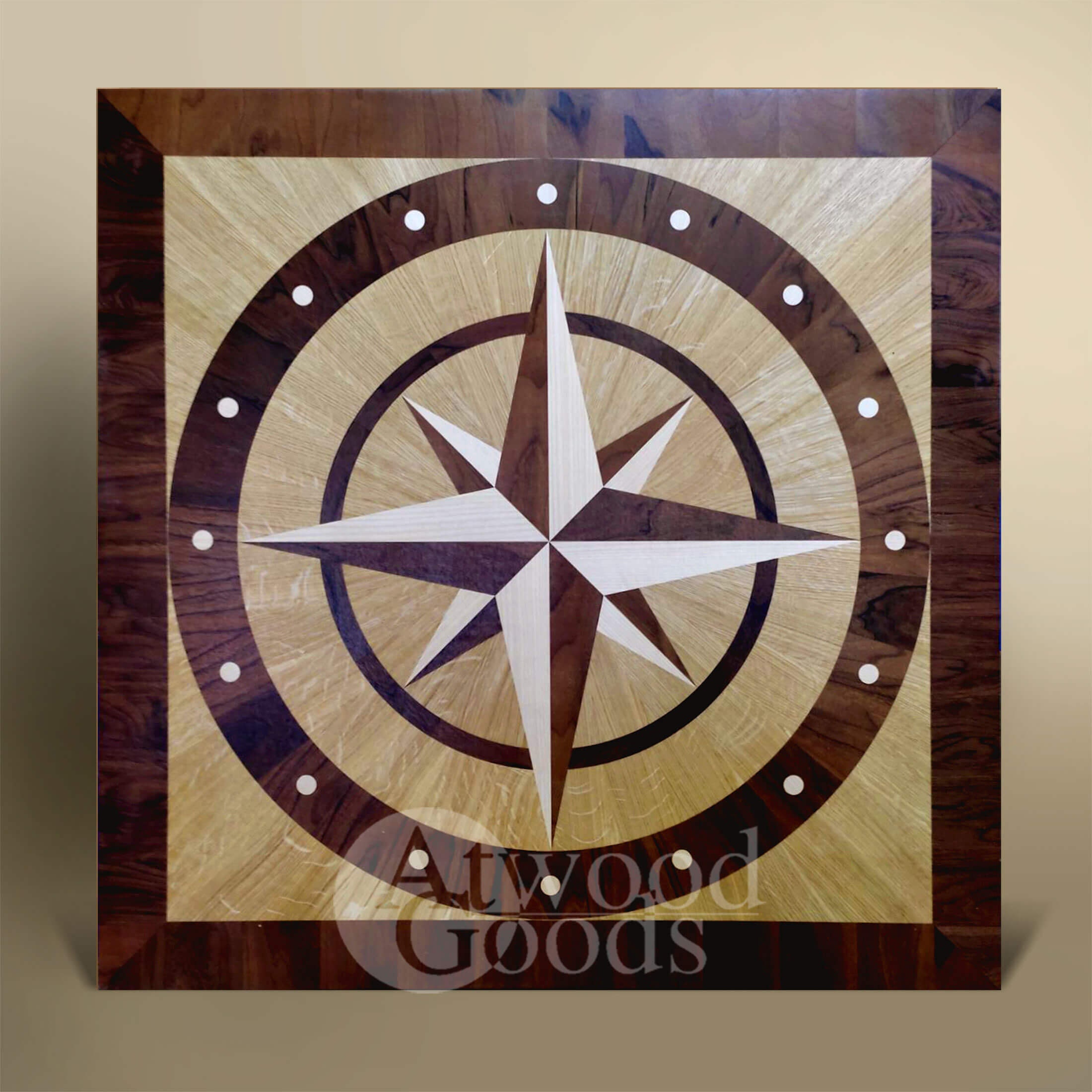 Wood Floor Compass Inlay west 4 Wood Floor Medallion Compass Rose Inlay ...