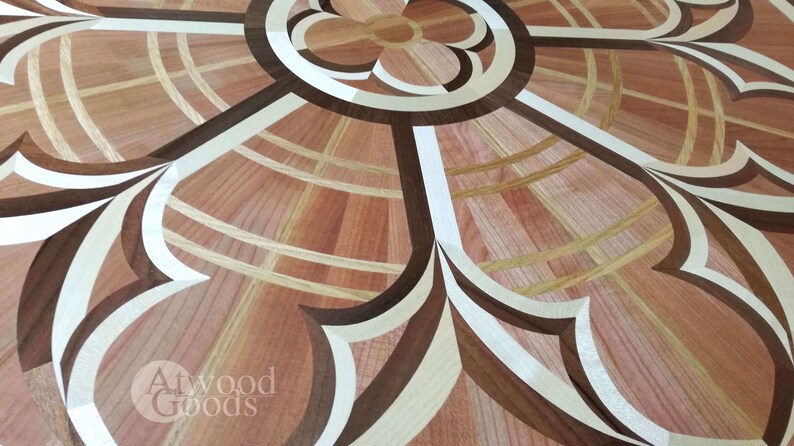 Wood Floor Medallion brille Wood Floor Inlay - Etsy