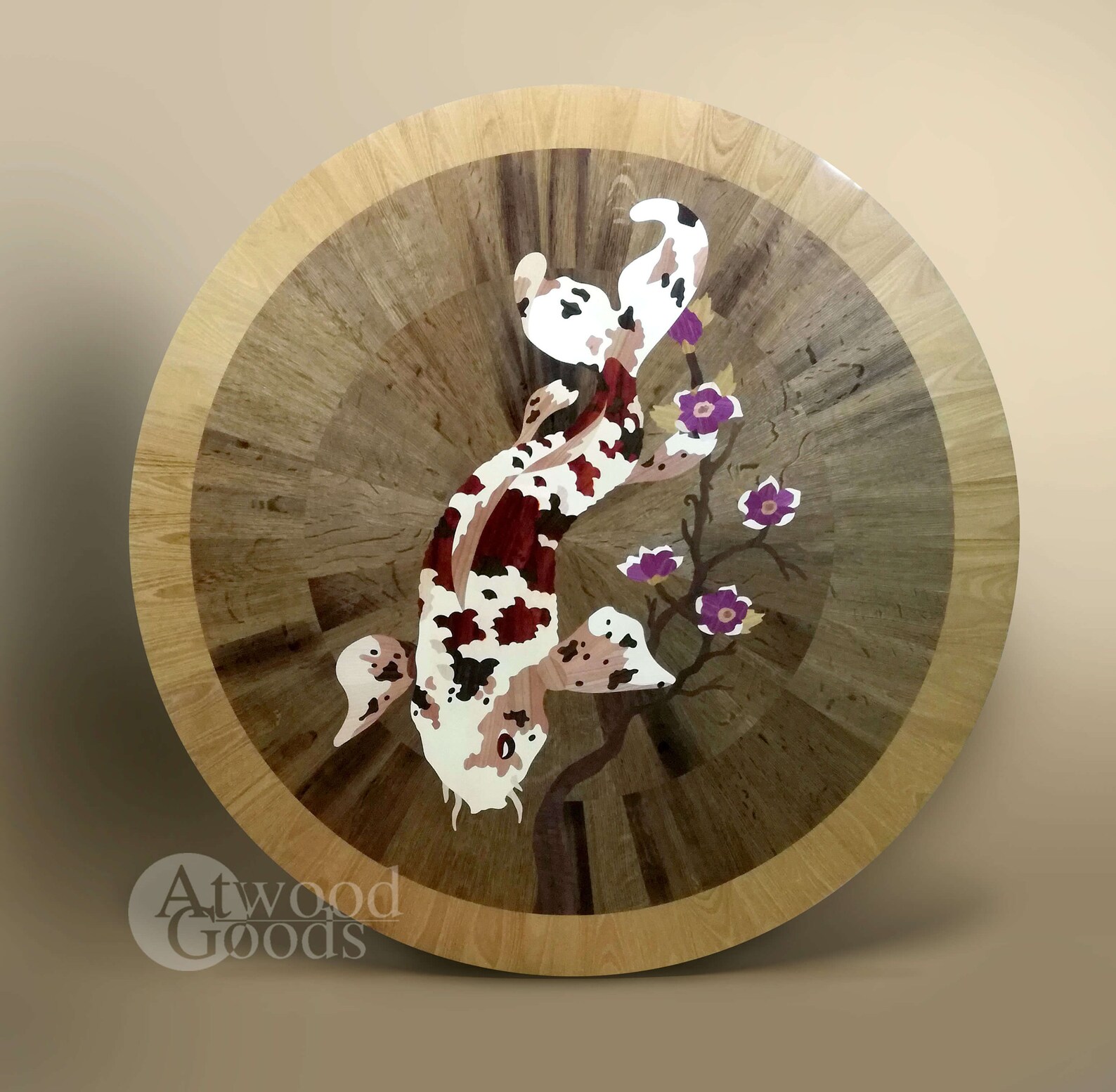 Koi Fish Wood Floor Inlay Floor Medallion Hardwood Flooring - Etsy