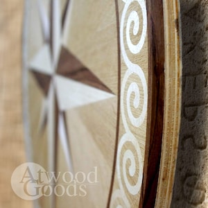 Wood Floor Inlay "attica" Wood Floor Medallion Compass Rose Inlay ...