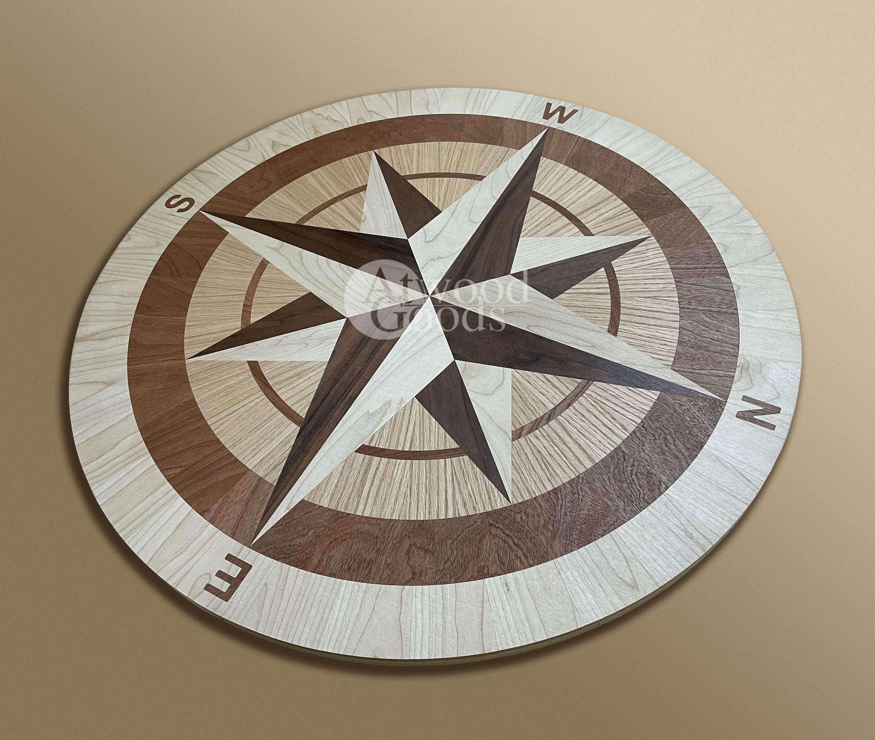 Wood Floor Medallion bay Compass Rose Inlay Wooden Floor Medallion ...