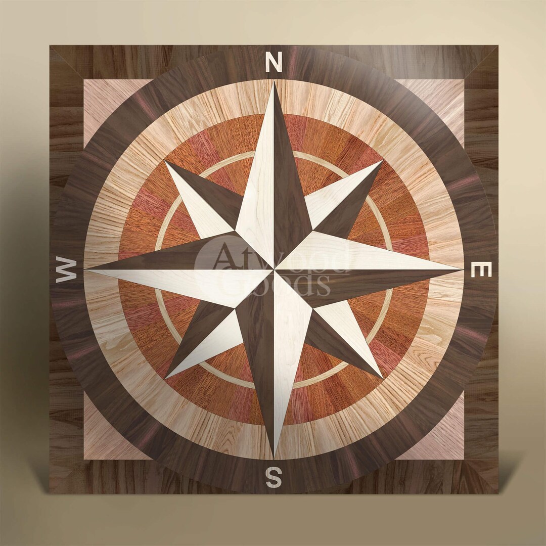 Square Wood Floor Inlay "bay Night" Made From Hand-selected Wood ...