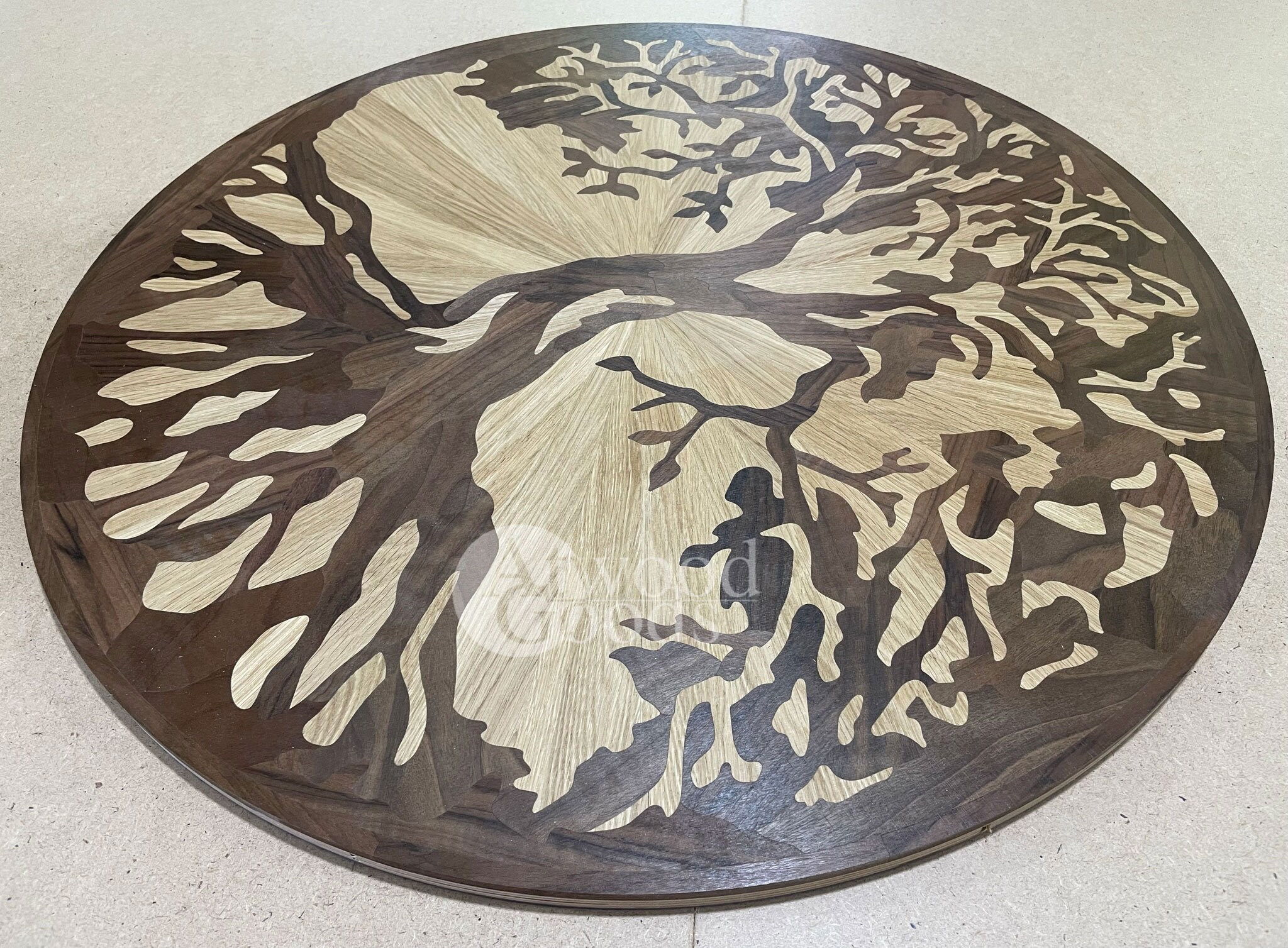 Wood Floor Medallion tree of Life 2 Colors Wood Floor Inlay Hardwood ...