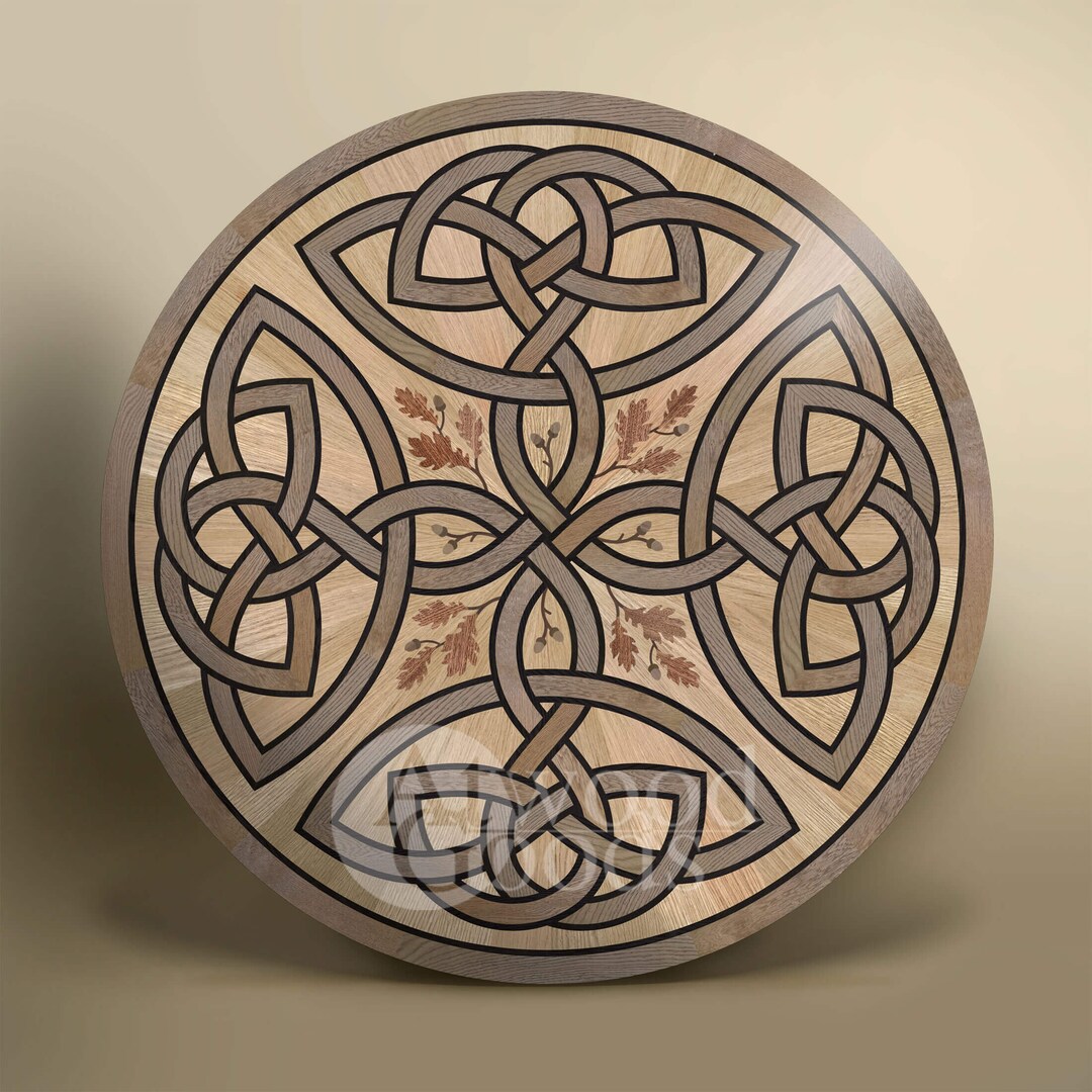 Handcrafted Celtic Wood Floor Medallion 'duncan' for a Timeless Touch ...