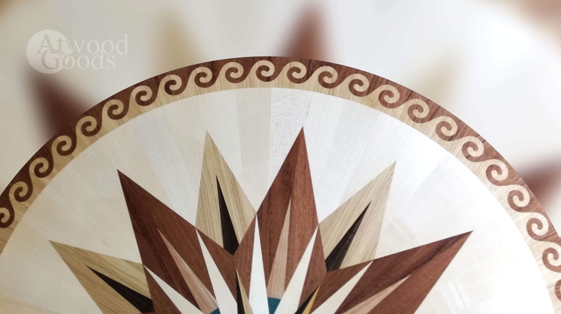 Wood Floor Medallion moana Compass Rose Inlay | Etsy