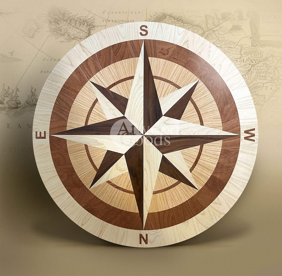 12" Wood Floor Medallion 'bay' Made of Hand-selected Premium Wood ...