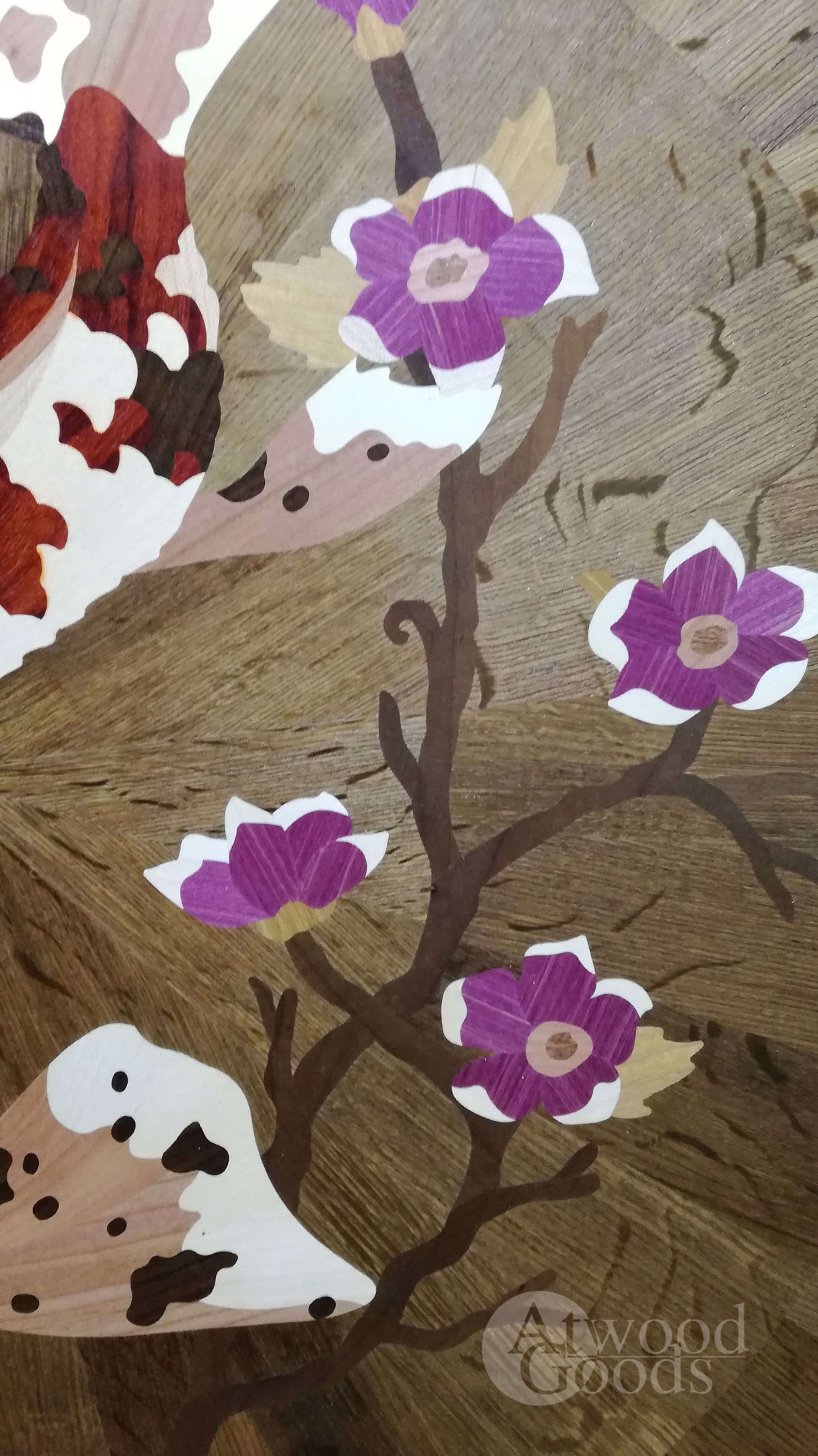 Koi Fish Wood Floor Inlay Floor Medallion Hardwood Flooring - Etsy