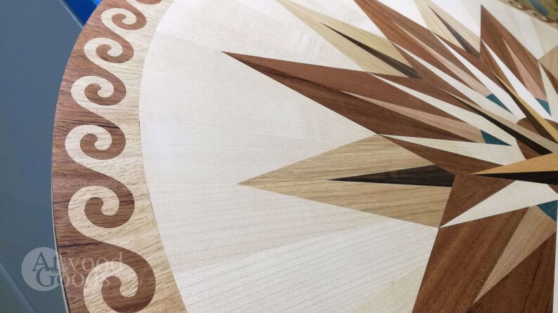 Wood Floor Medallion moana Compass Rose Inlay Wood - Etsy