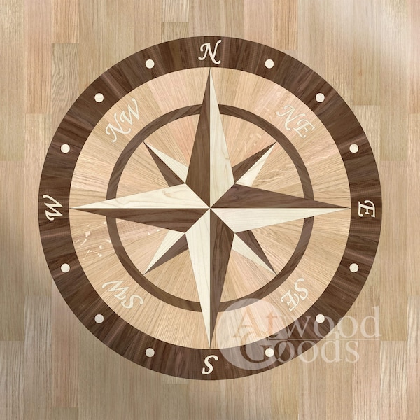 Compass Rose Inlay - Etsy