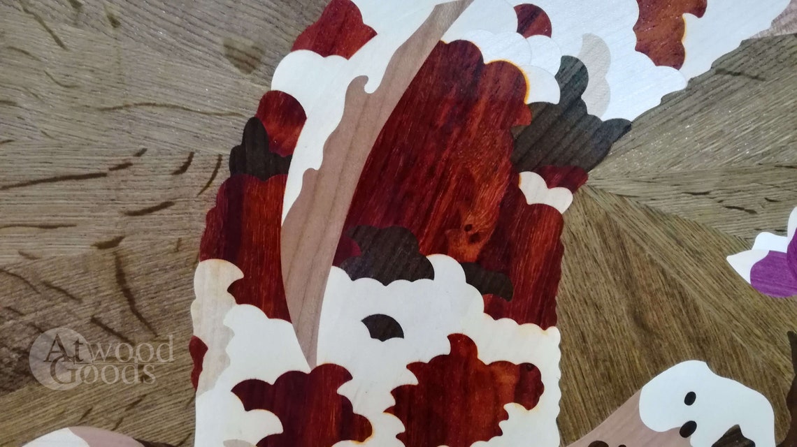 Koi Fish Wood Floor Inlay Floor Medallion Hardwood Flooring - Etsy