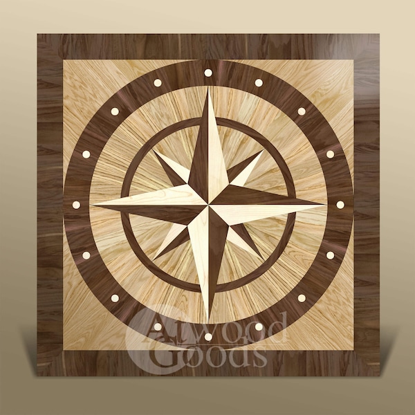 Compass Rose Inlay - Etsy