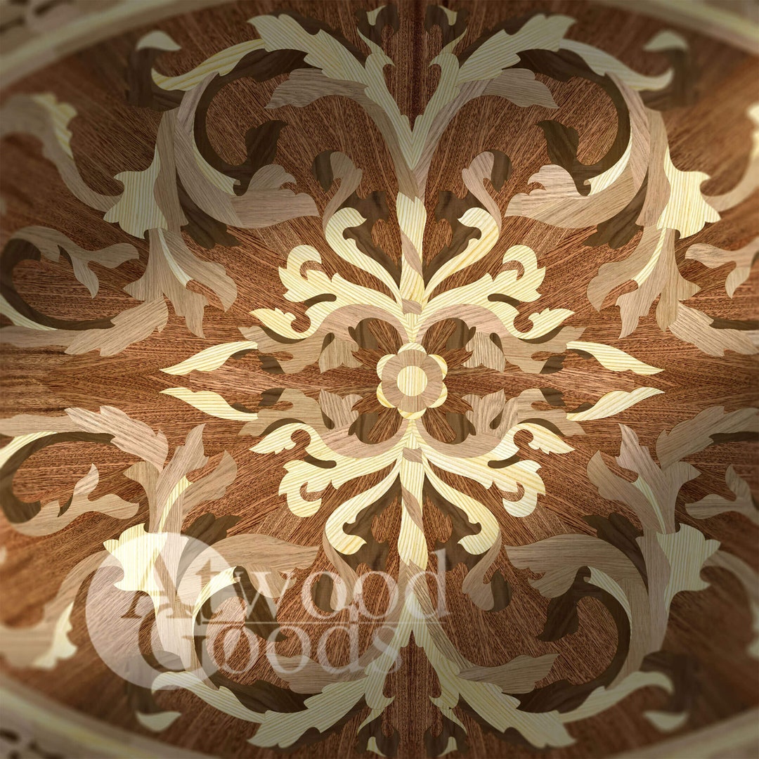 Wood Floor Inlay "toledo" Wood Floor Medallion Oval Floor Inlay ...