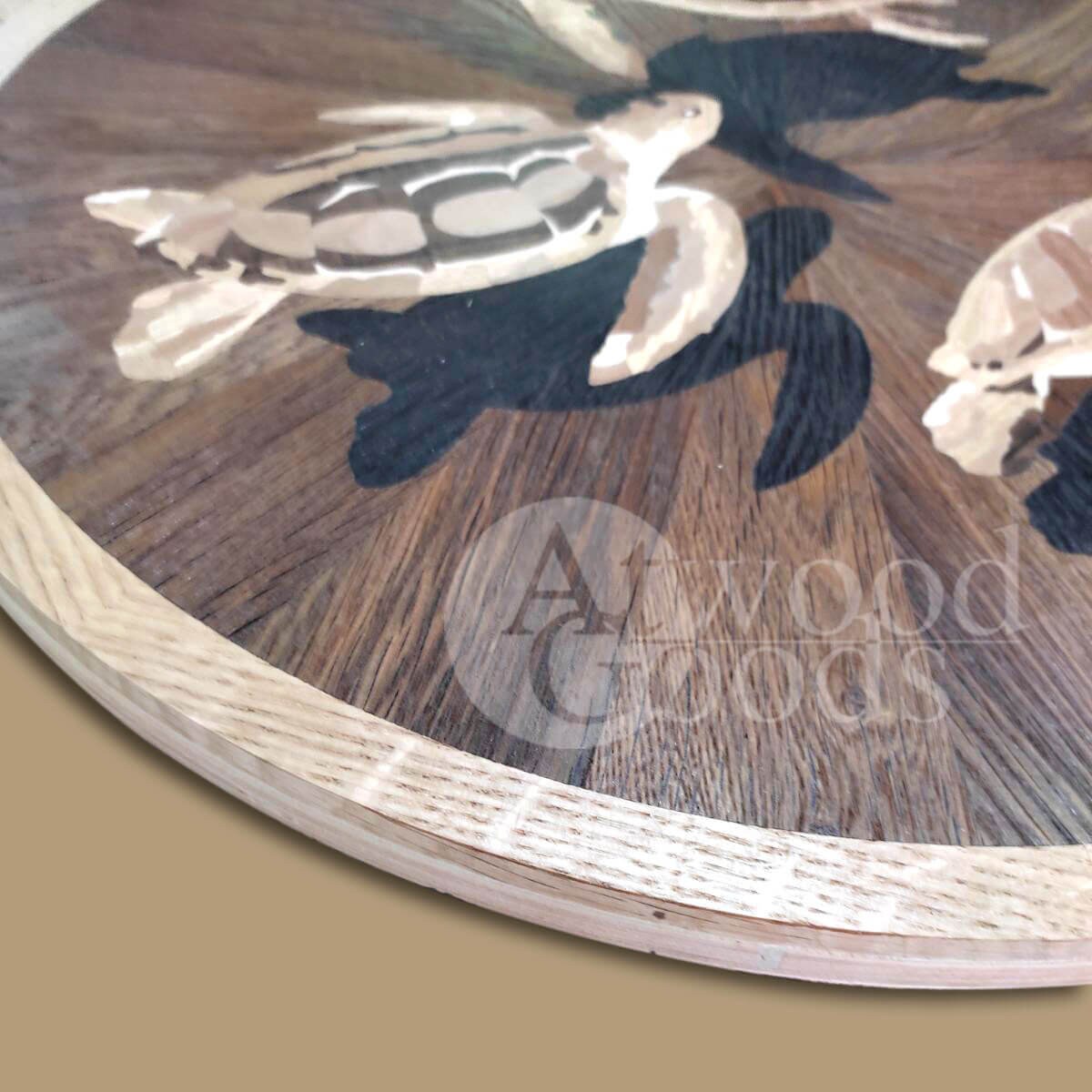 Wood Floor Medallion loggerhead Turtles Wood Floor Inlay Hardwood Floor ...