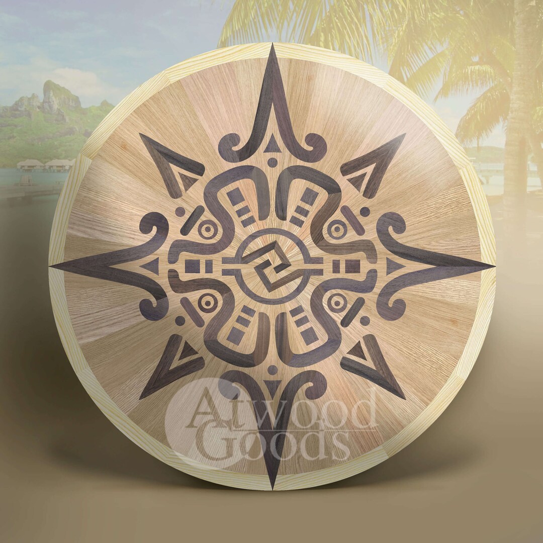Wooden Floor Medallion "kailau" Wood Floor Inlay Hardwood Tile Inlay ...