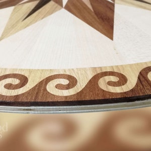 Wood Floor Medallion "moana" - Compass Rose Inlay - Wood Floor Inlay ...