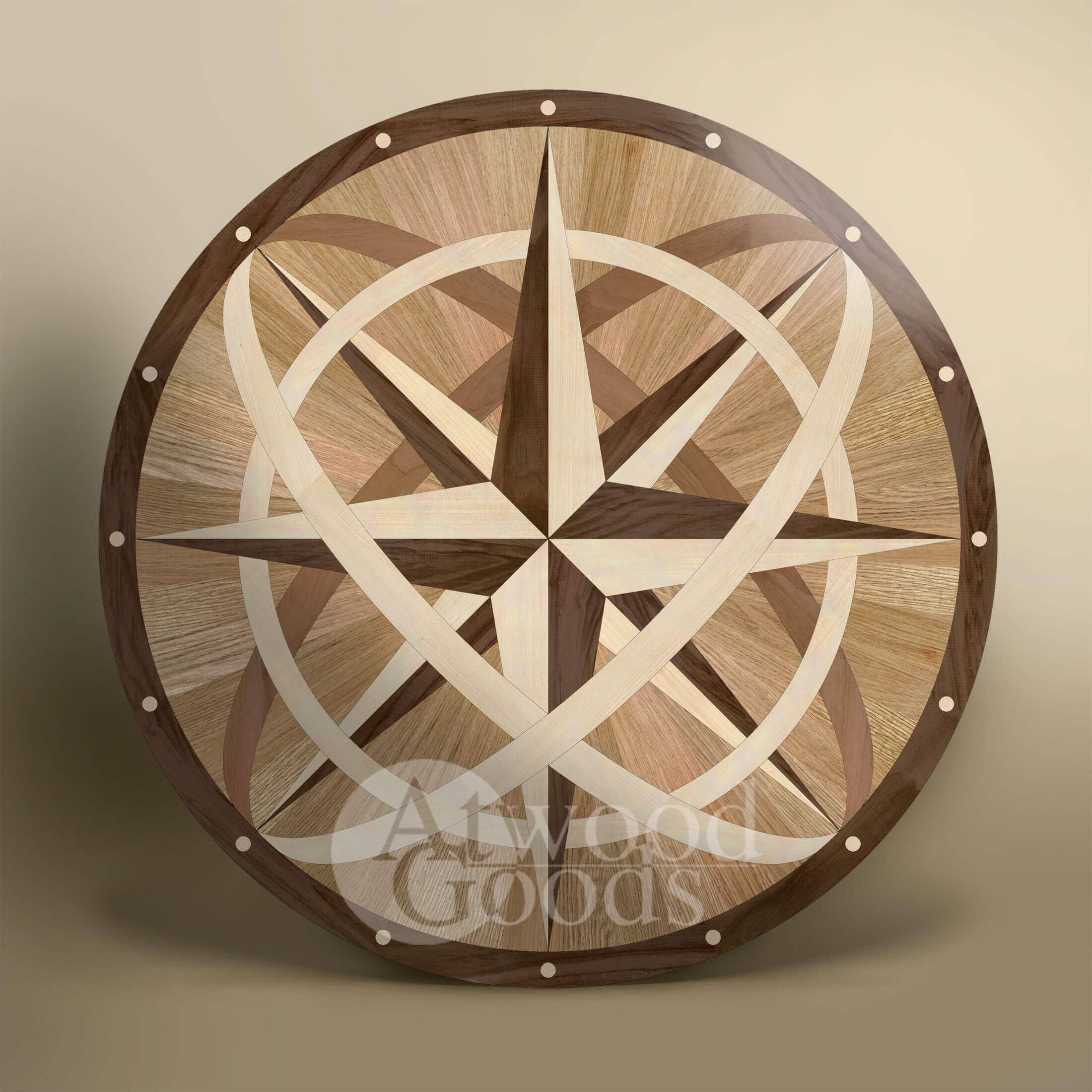 Wood Floor Compass Rose atlanta Wood Floor - Etsy