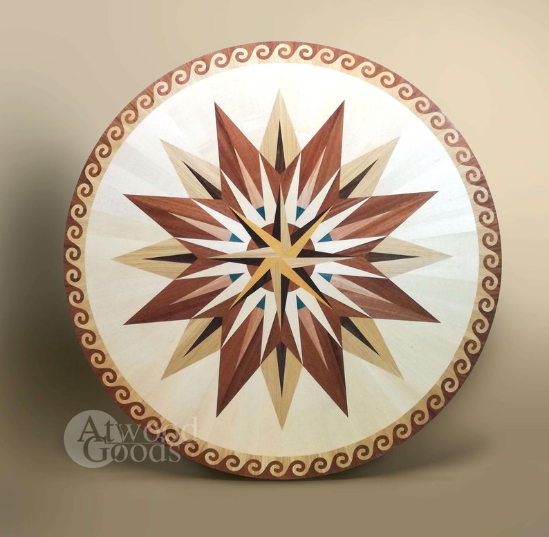 Wood Floor Medallion moana Compass Rose Inlay Wood - Etsy