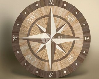 Compass Rose Inlay - Etsy