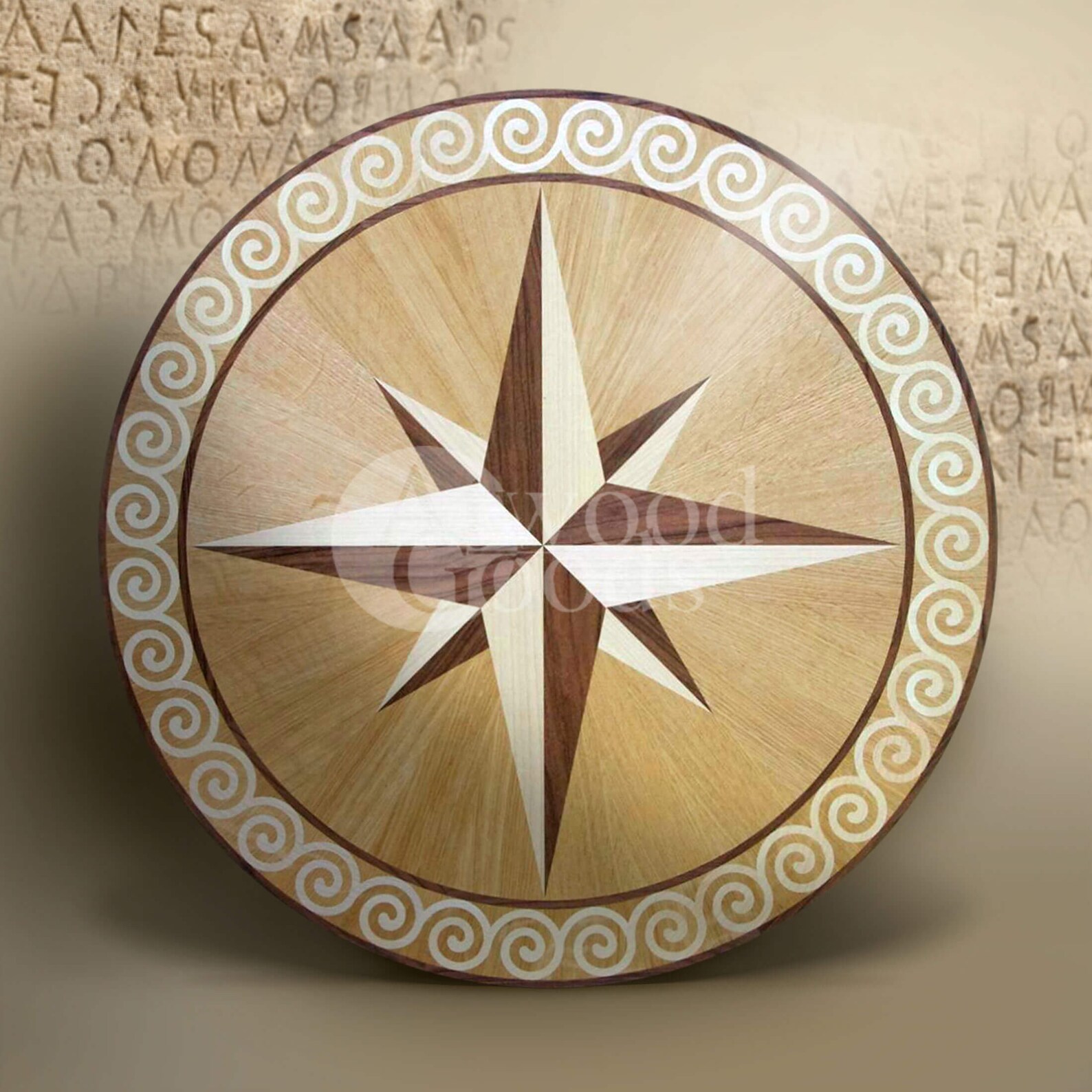 Wood Floor Inlay attica Wood Floor Medallion Compass Rose Inlay ...