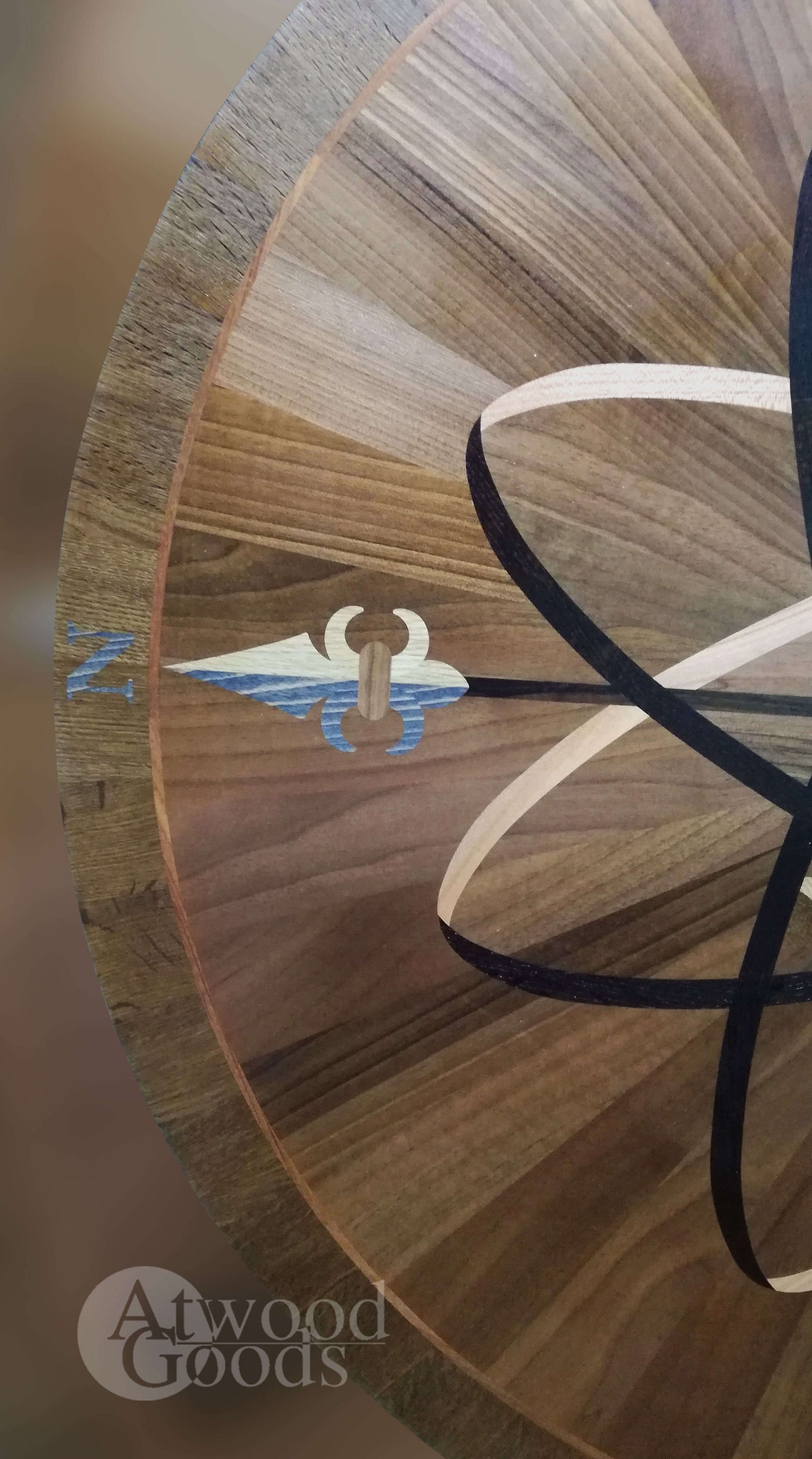 Wood Floor Medallion solar Family Compass Rose - Etsy