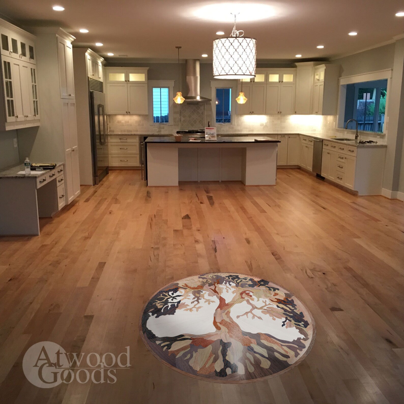 Wood Floor Medallion "tree of Life" for Parquet Flooring. Natural ...