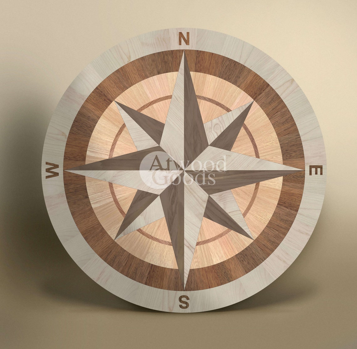 Wood Floor Medallion bay Compass Rose Inlay | Etsy