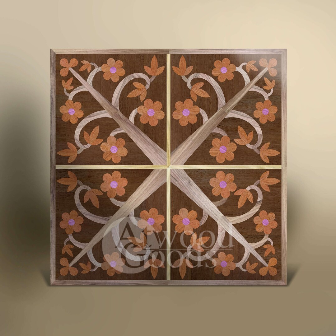 Wood Floor Inlay "sorrento" Wood Floor Medallion Hardwood Flooring ...