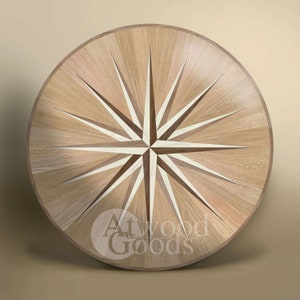 Wood Floor Inlay "hudson", Wood Floor Medallion, Compass Floor Inlay ...