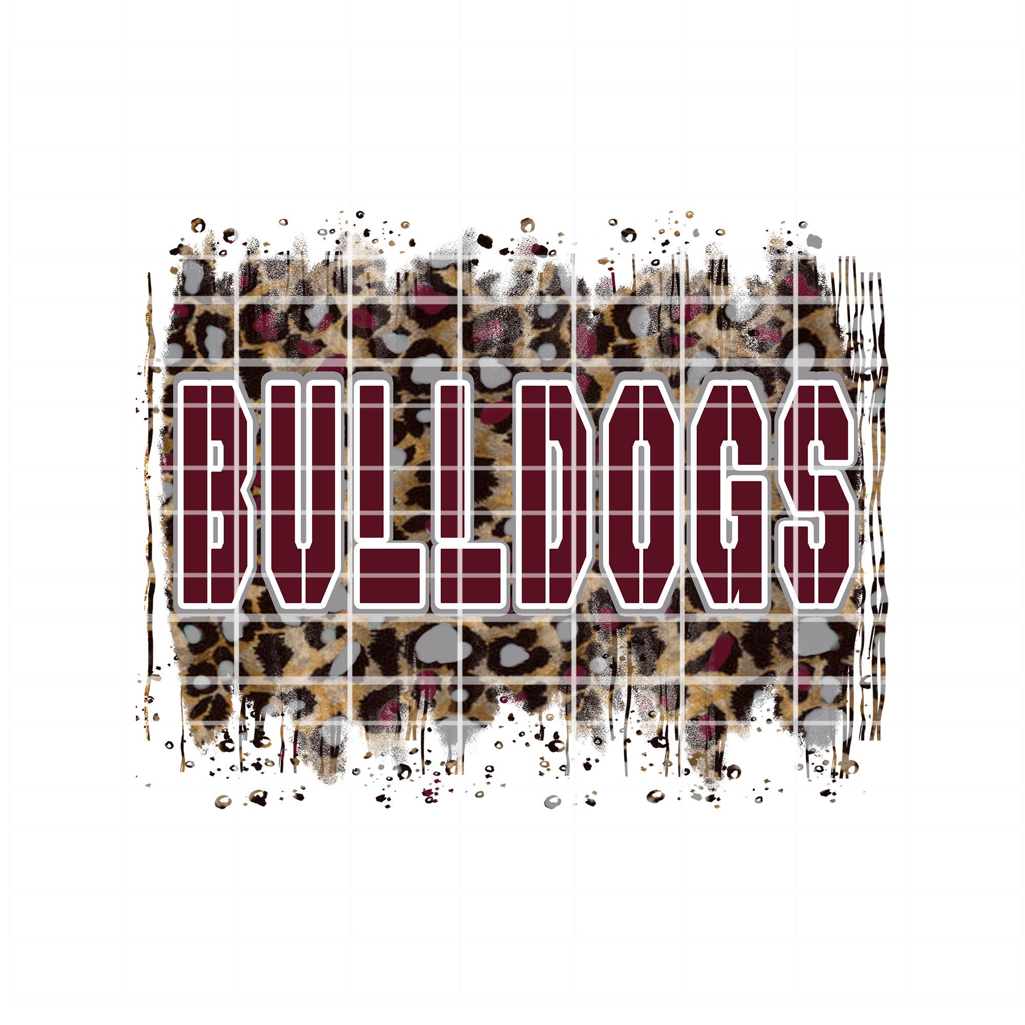 Digital PNG Bulldogs Leopard Print Maroon White Gray - Etsy