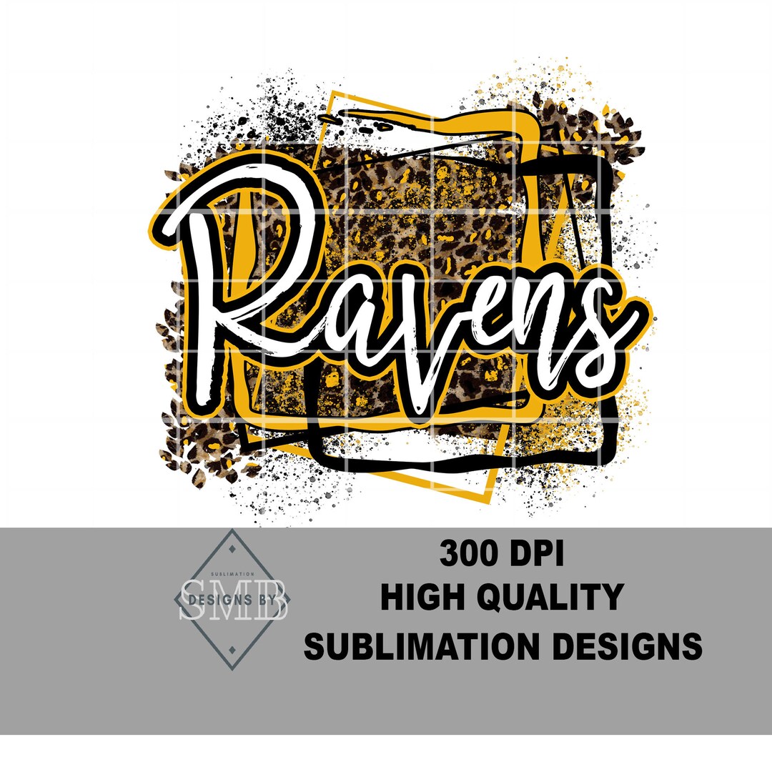 Digital PNG Ravens Leopard Print Black and Gold Sport - Etsy