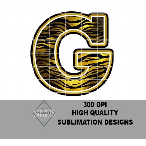 Digital PNG Letter G Tiger Stripe Animal Print Black and | Etsy