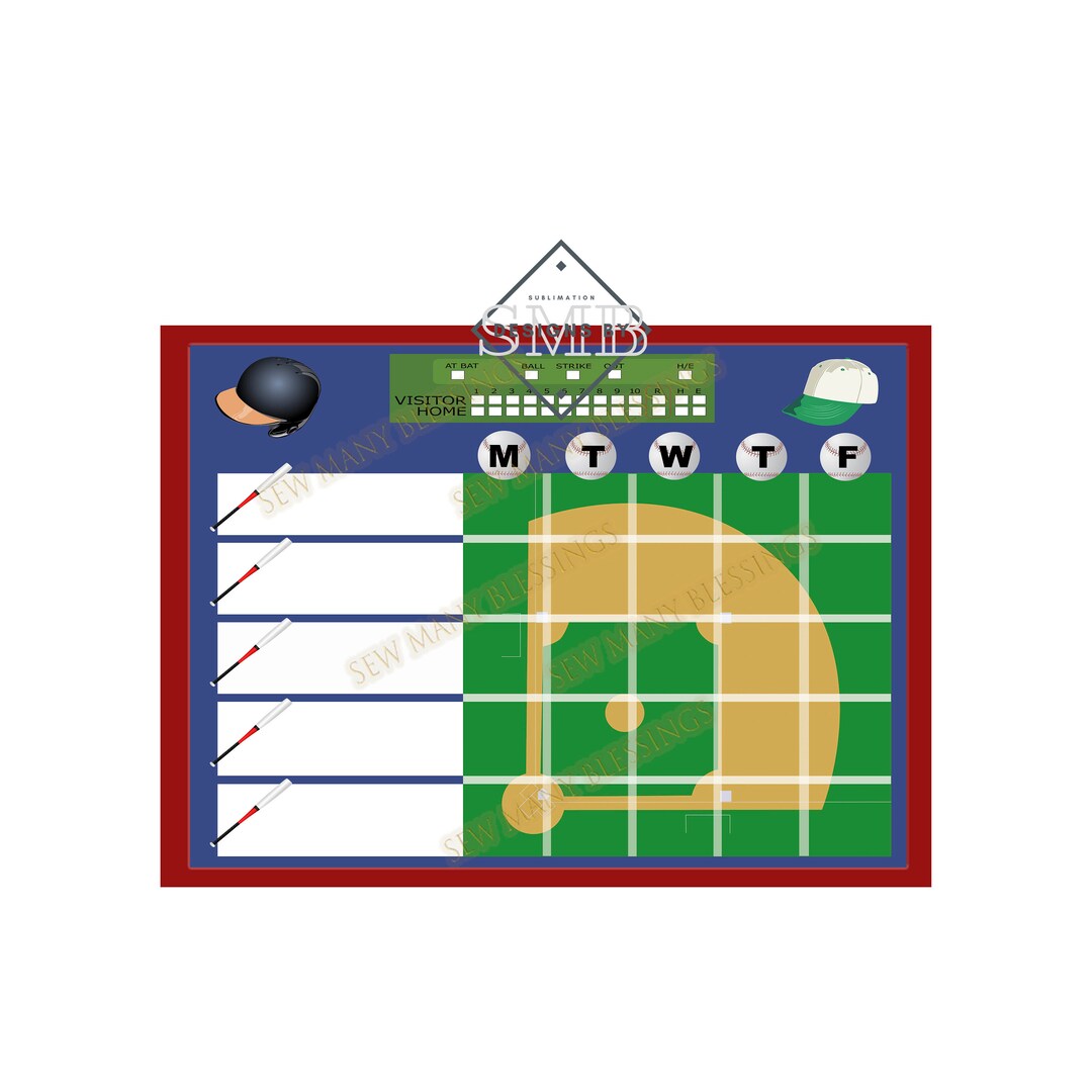Digital Set of 2 Baseball Theme/reward Chart/chore - Etsy