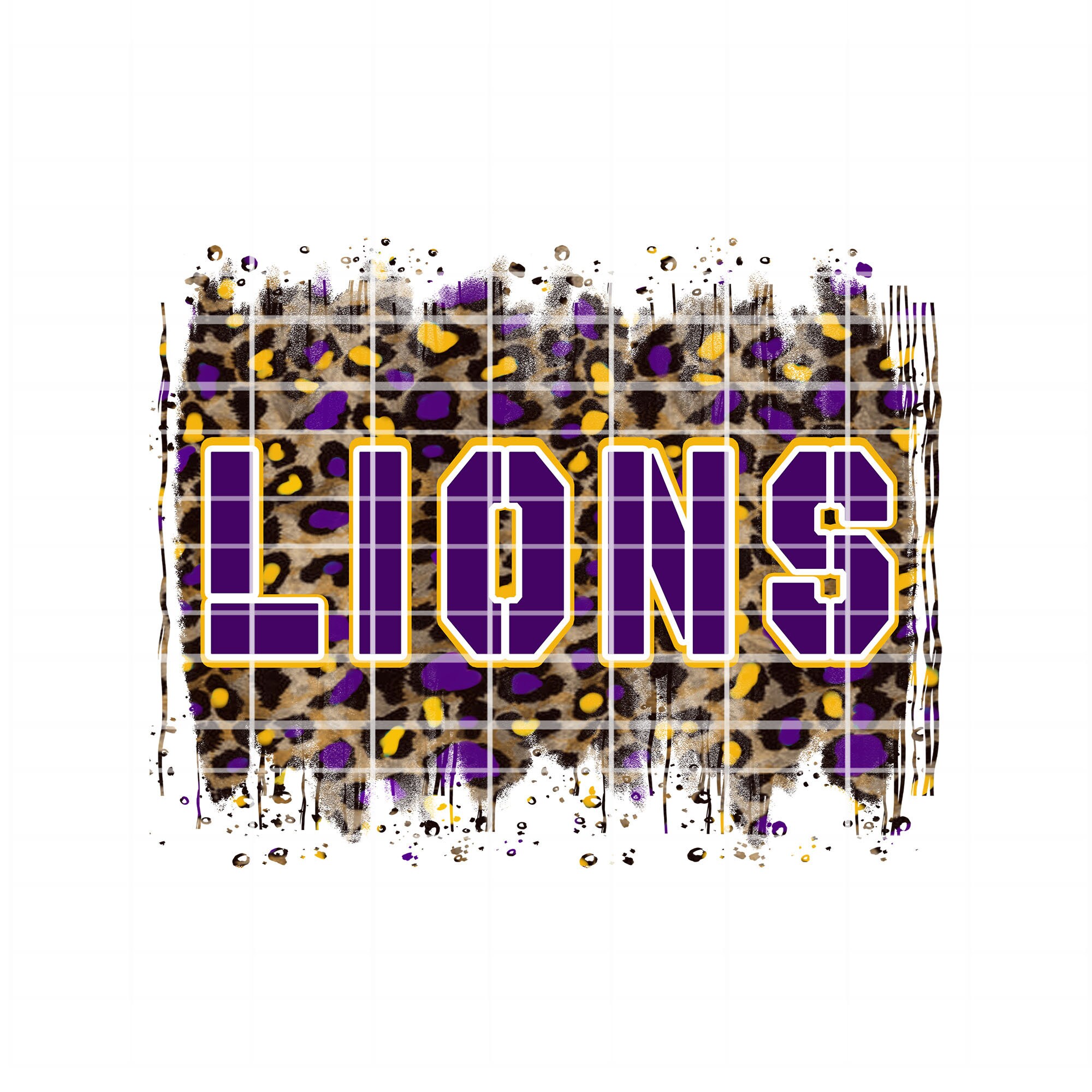 Digital PNG Lions Leopard Print Purple and Gold Sport - Etsy