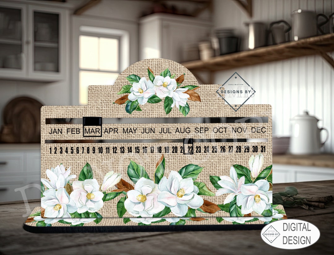 Digital PNG, Magnolia Perpetual Calendar, Halebound Blank, Rustic ...