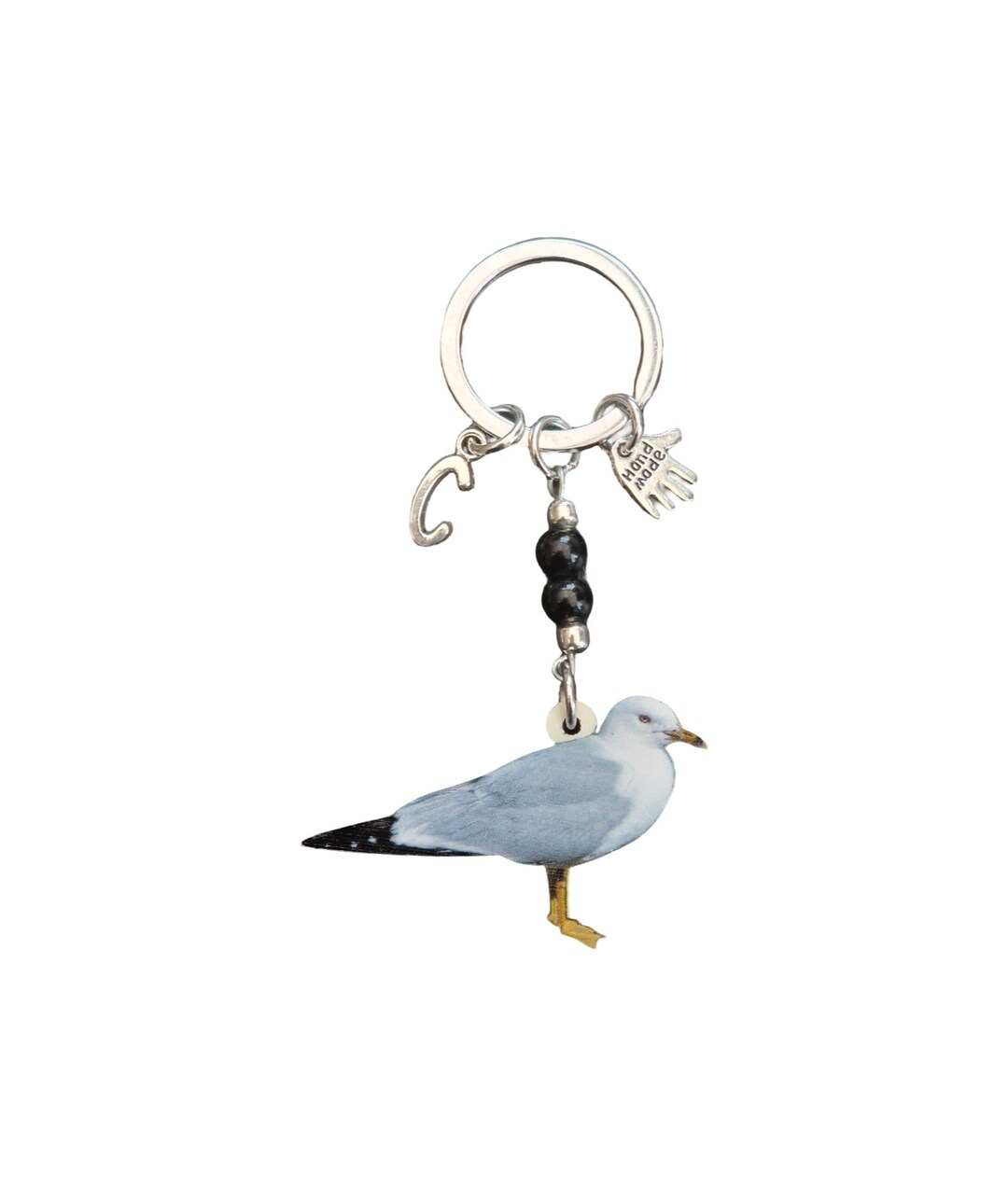 Seagull / Herring Gull Personalised Beaded Keyring, Keychain, With Free ...