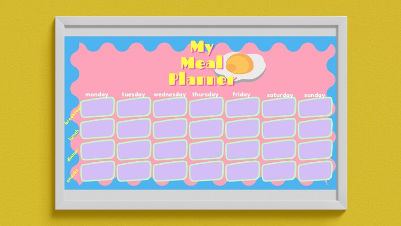 Printable Cute Meal Planner A4 & US Letter Size Worksheet Template ...