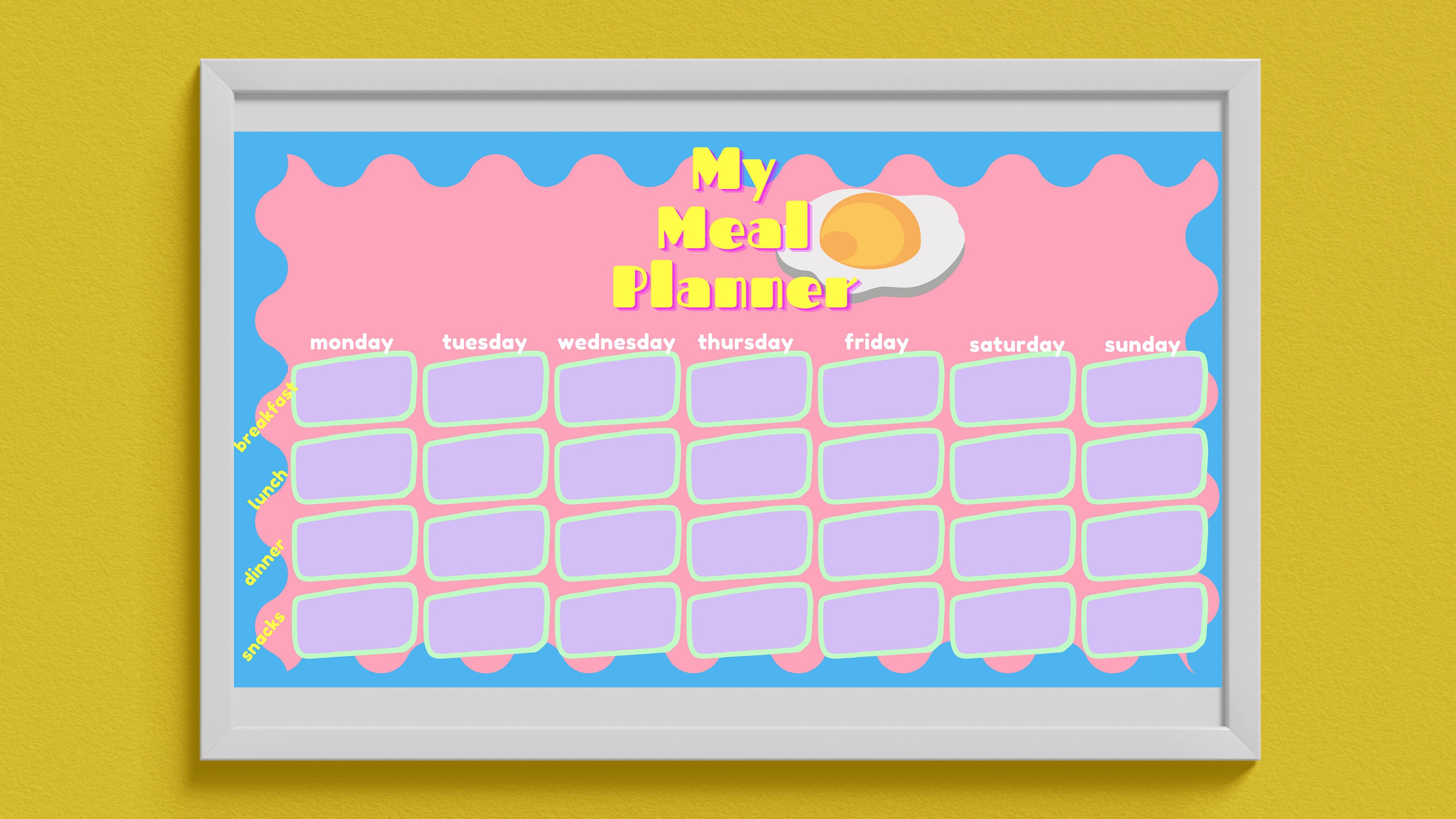 Printable Cute Meal Planner A4 & US Letter Size Worksheet Template ...