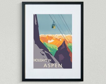 Aspen Mountain Poster | Etsy
