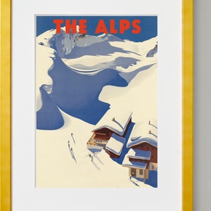 The Alps Travel Print - European Travel Poster - Ski Lodge Poster ...