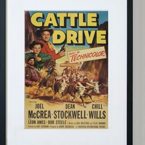 Vintage Movie Poster - Cattle Drive - Joel Mccrea - Dean Stockwell ...