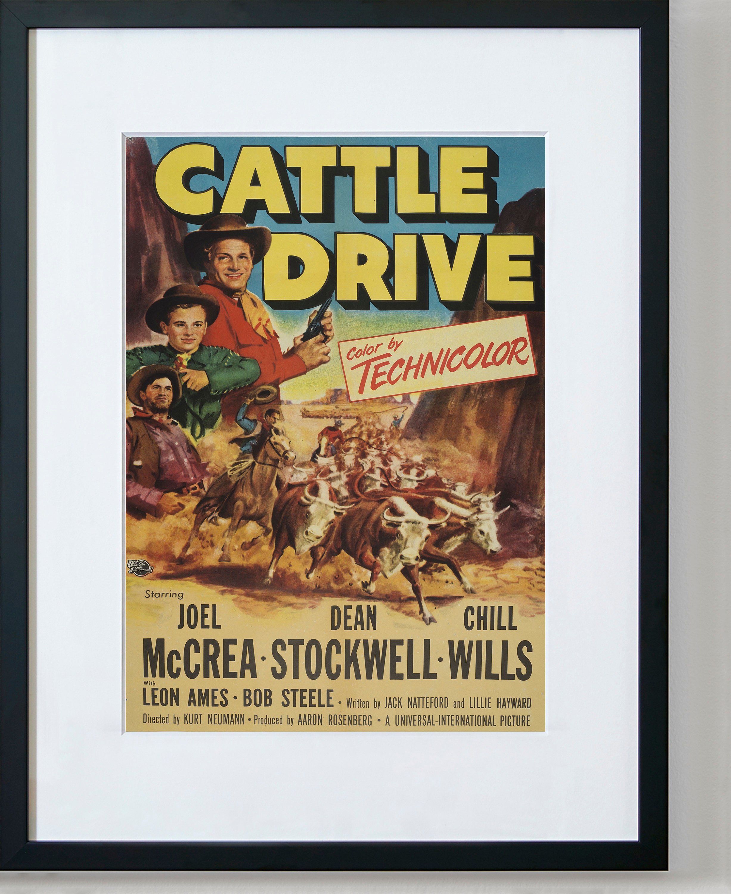 Vintage Movie Poster Cattle Drive Joel Mccrea Dean Stockwell Movie ...