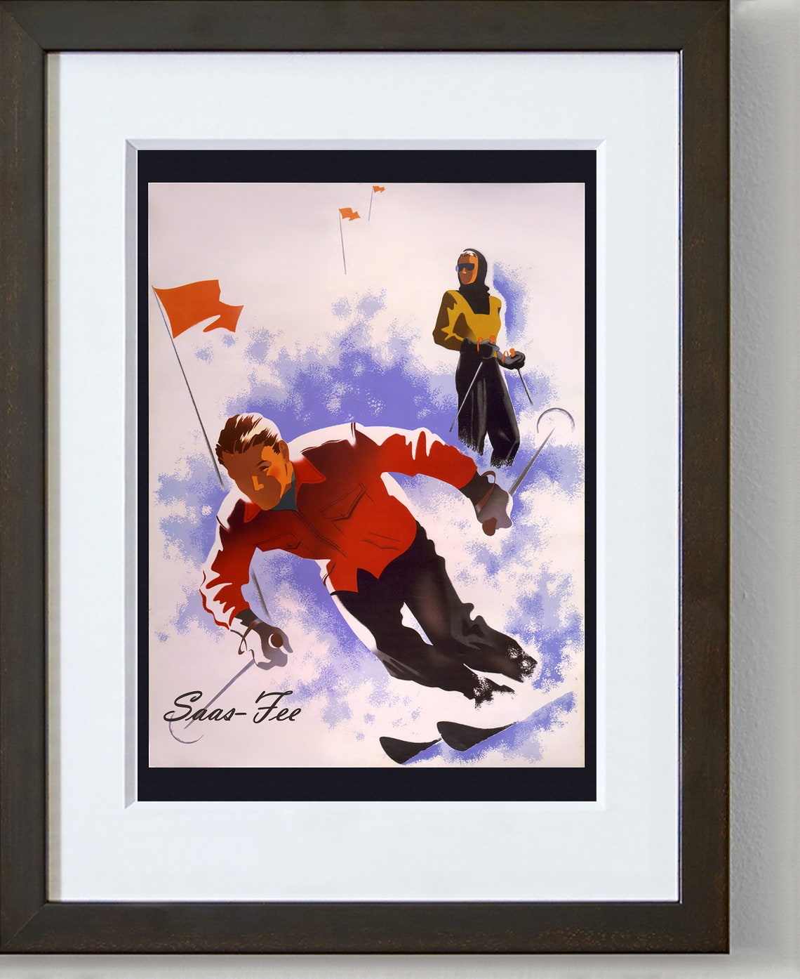 Saas-Fee Travel Print Switzerland Travel Poster European | Etsy