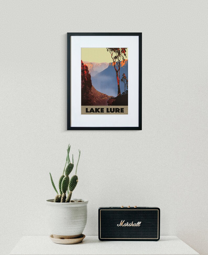 Lake Lure Travel Print - North Carolina Travel Poster - Blue Ridge ...